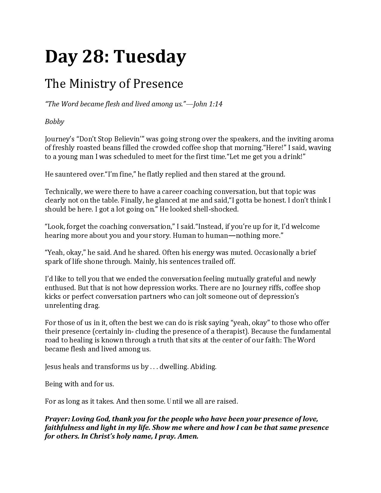 Devotions: Devotions from Pastor Anthony