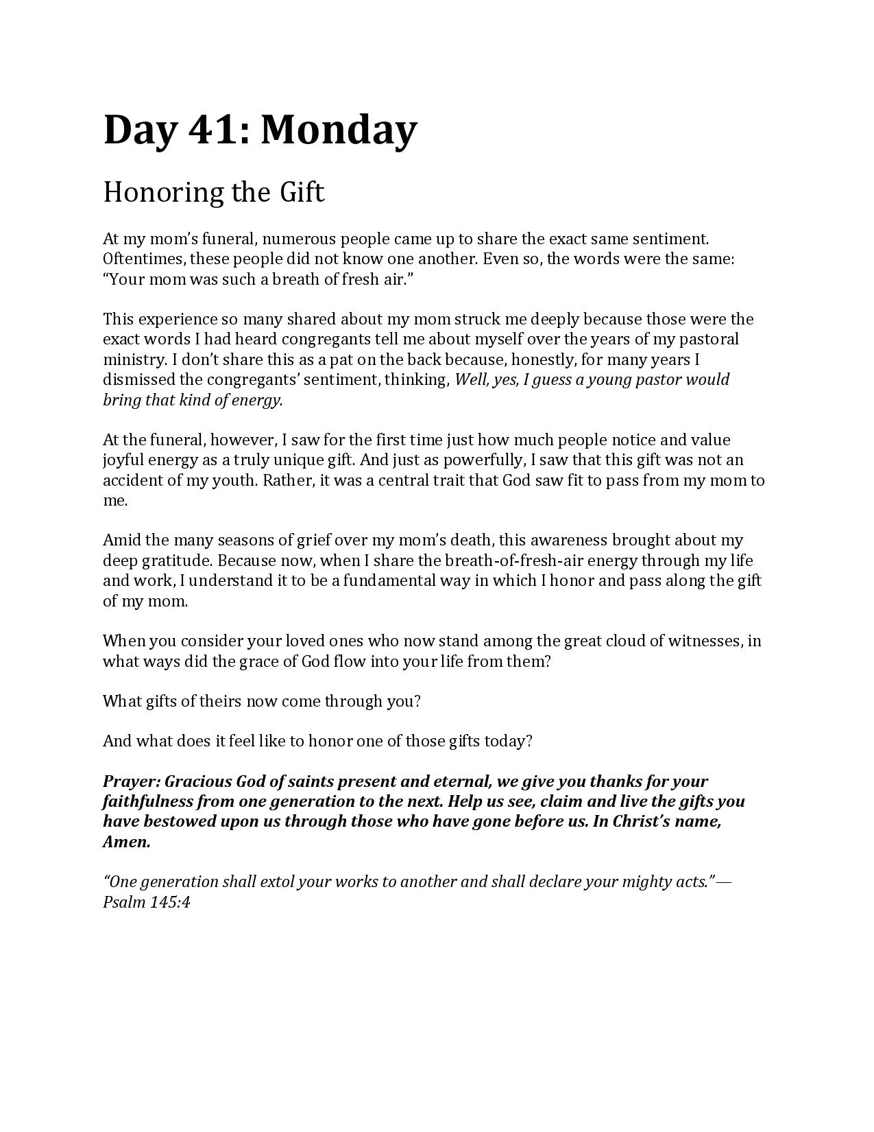 Devotions: Devotions from Pastor Anthony